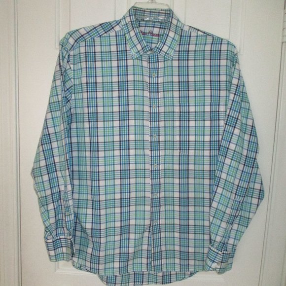 Alan Flusser | Shirts | Alan Flusser Mens Ls Blue Green Cotton Button Down Dress Shirt 63334 Or ...